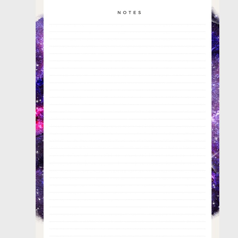 Note Page | Planner | Printable Notes | Planner Insert | Galaxy Notes ...
