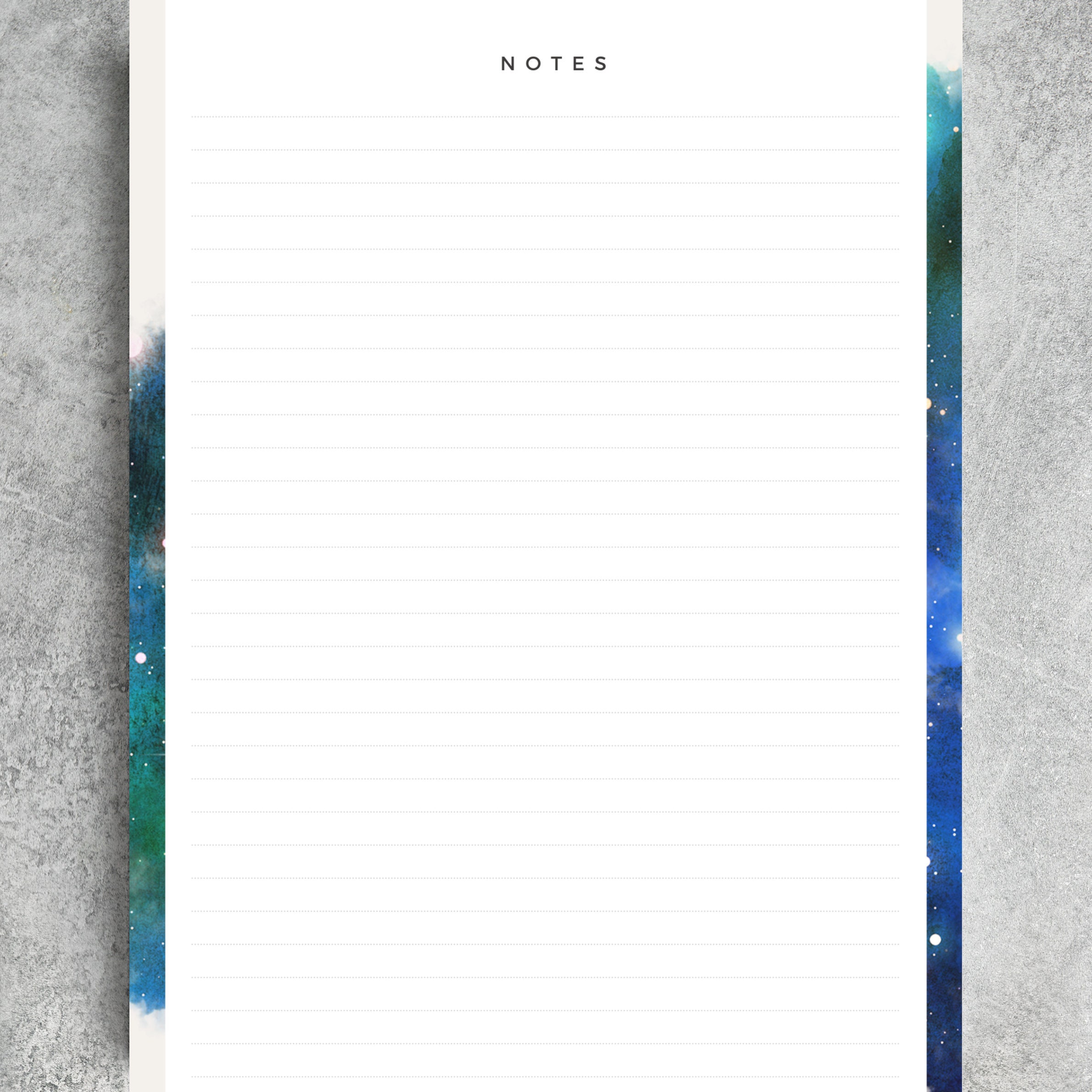 Note Page | Planner | Printable Notes | Planner Insert | Galaxy Notes ...