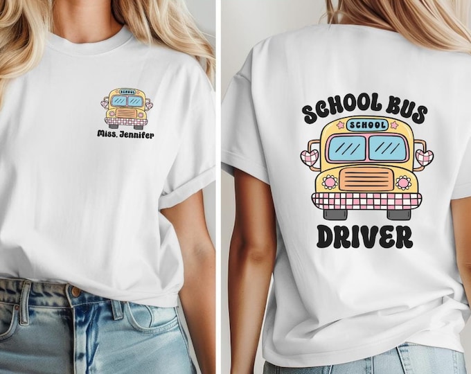Custom School Bus Shirt, Personalization Transportation Shirt, First ...