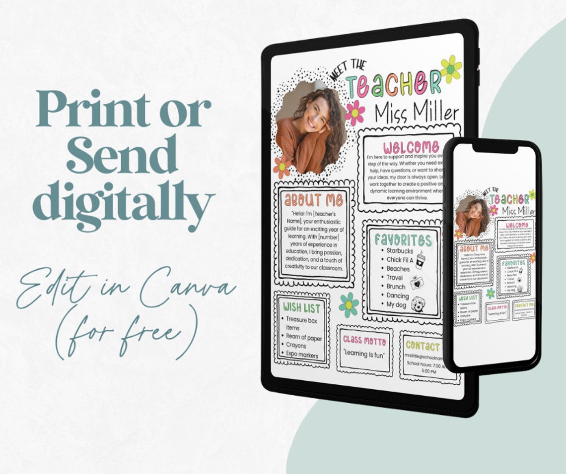 Meet the Teacher Template: Customizable Back to School Newsletter (PDF ...