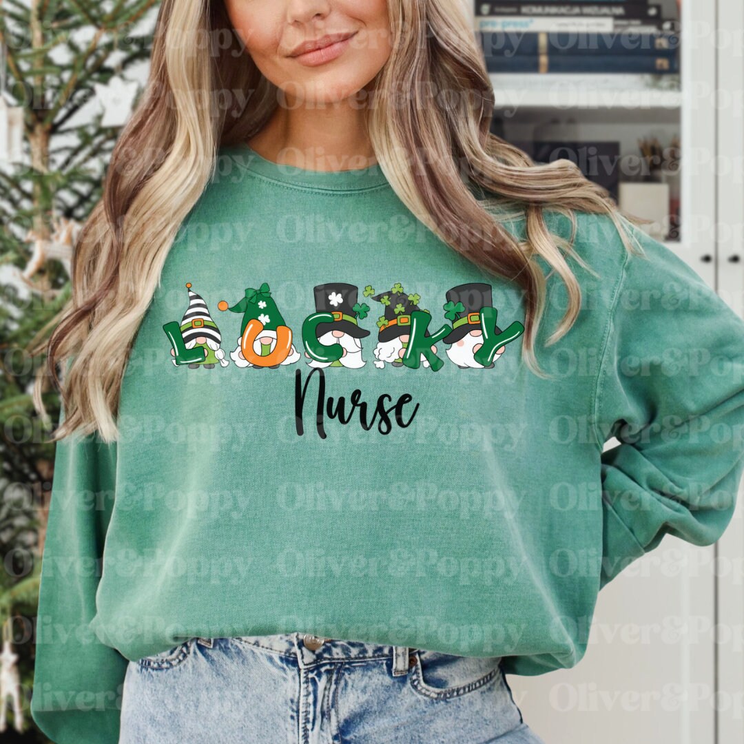 Lucky Nurse Svg St Patricks Day Nurse Shirt Svg Lucky Gnome St Patricks ...