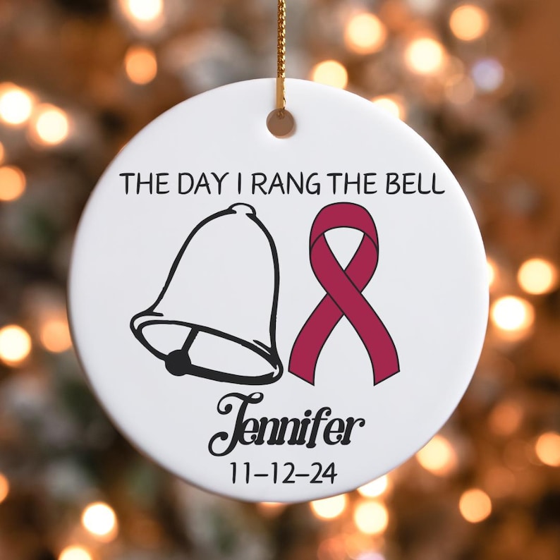Personalized Cancer Survivor Ornament: Ring Bell, Cancer Ribbon ...