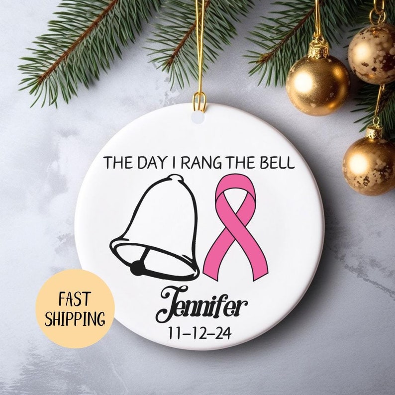 Personalized Cancer Survivor Ornament: Ring Bell, Cancer Ribbon ...