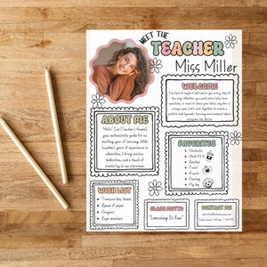 Meet the Teacher Template Back to School Flyer Teacher Introduction ...