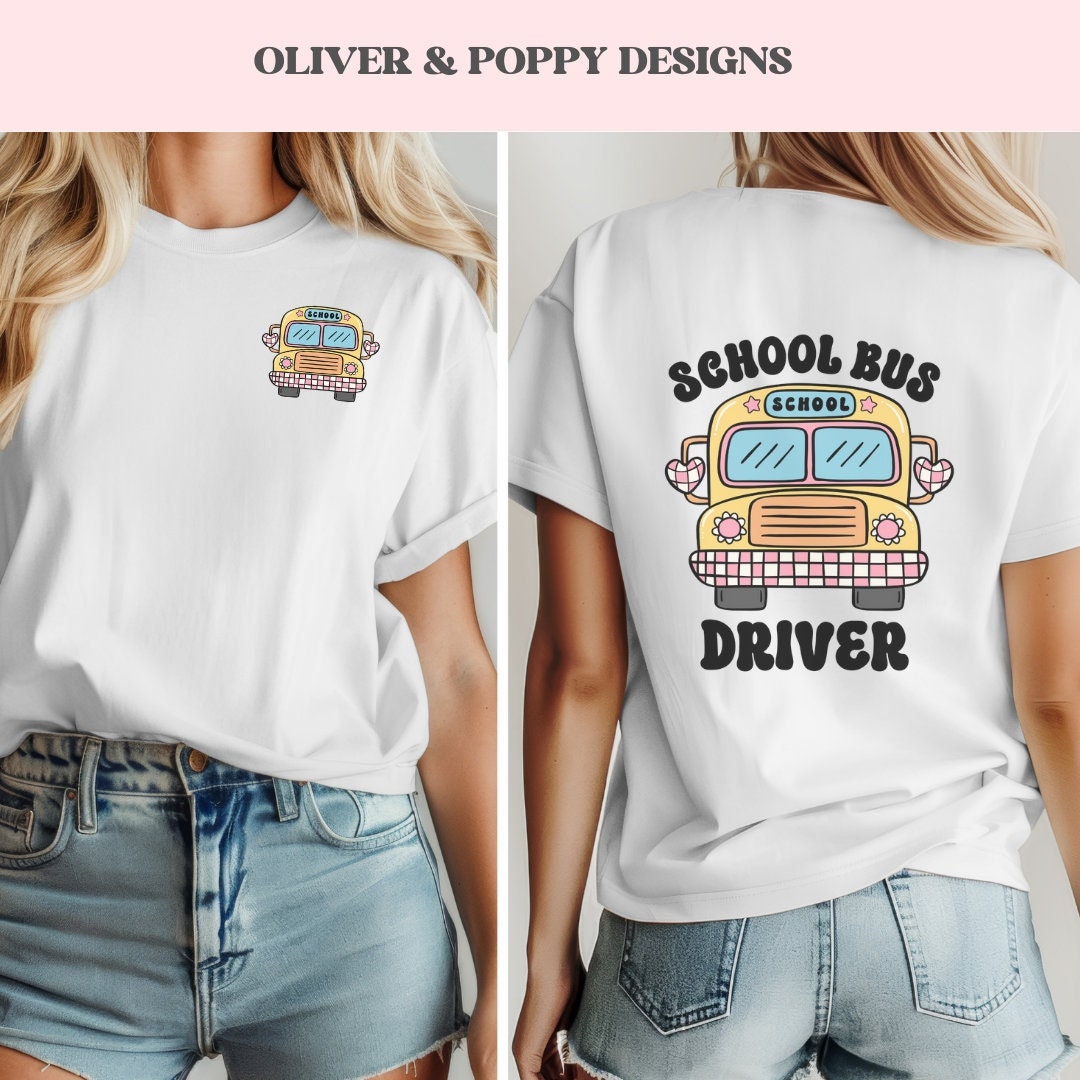 School Bus Driver Shirt Retro Bus Driver Gift School Driver Tshirt 1st ...