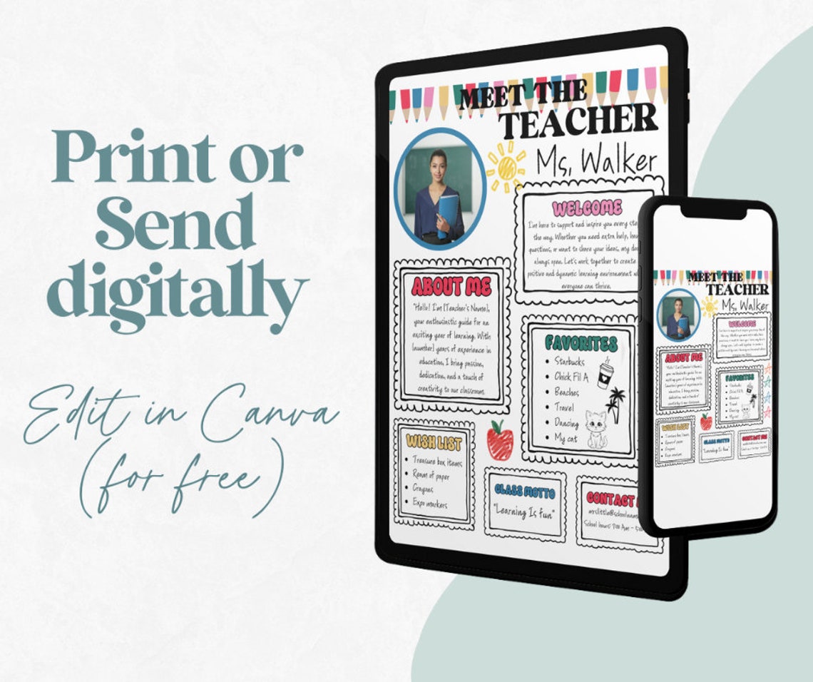 Meet the Teacher Template: Back to School Flyer (canva Editable ...