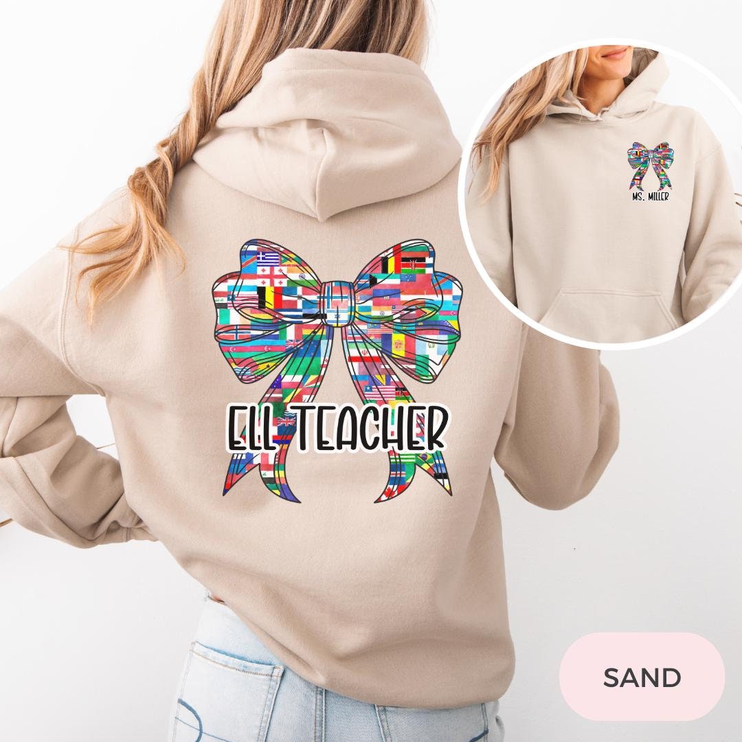 ELL Teacher Hoodie Custom Bilingual Teacher Sweatshirt ELL Educator ...