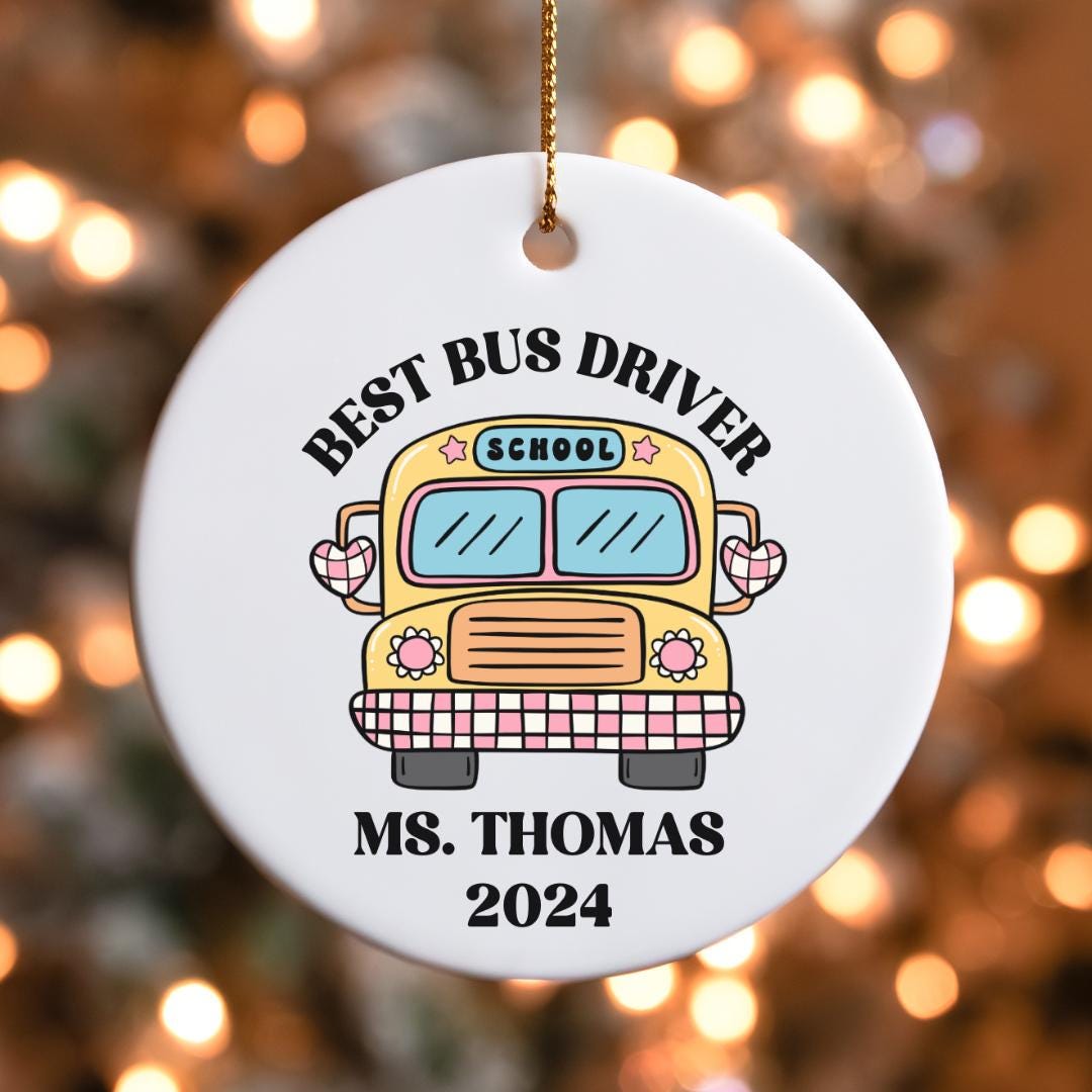 School Bus Driver Ornament Personalized Bus Driver Gifts Thank You Bus ...