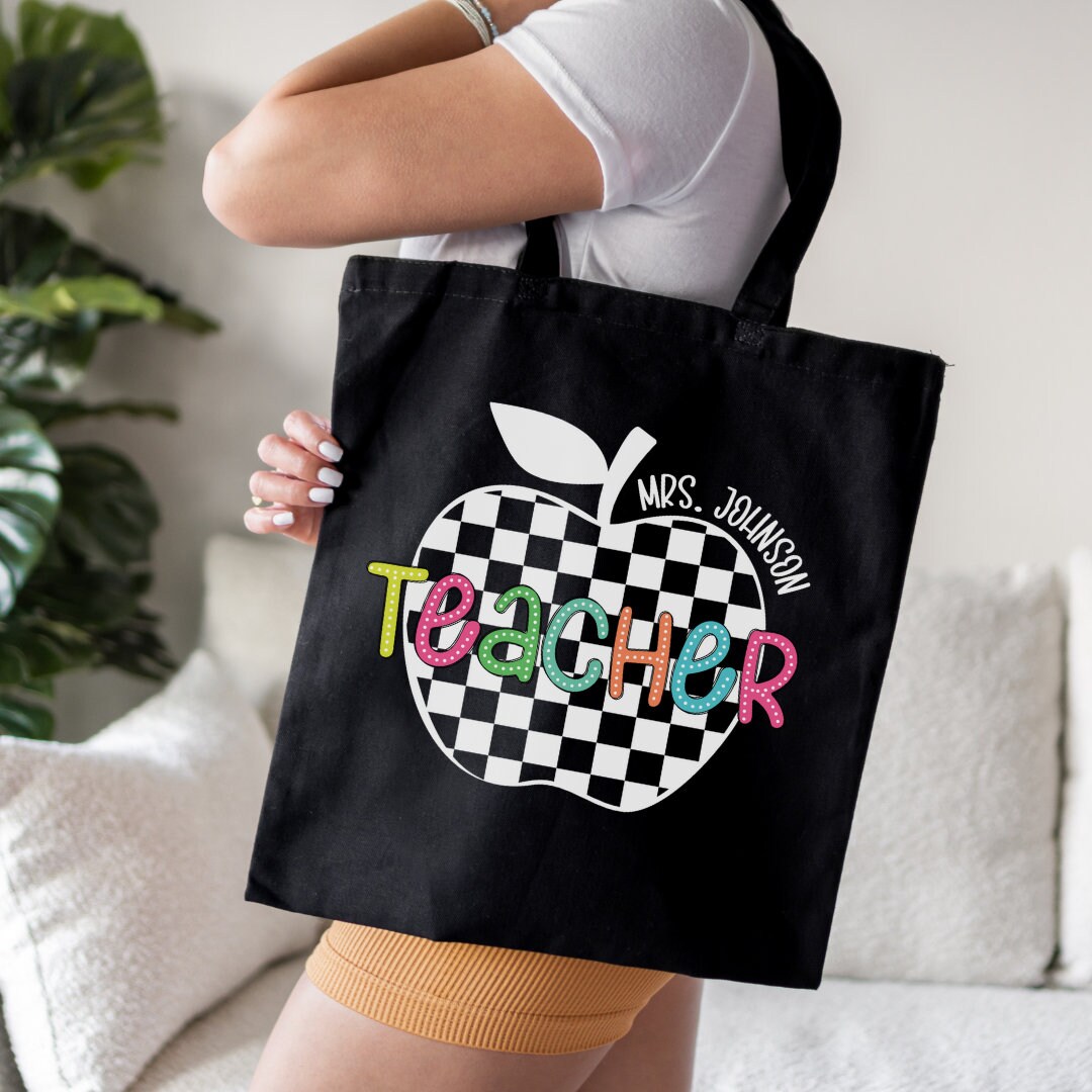 Personalized Teacher Tote Cute Teacher Bag Custom Teacher Gift New ...