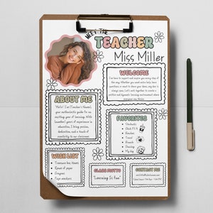 Meet the Teacher Template Back to School Flyer Teacher Introduction ...