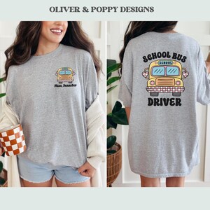 Custom School Bus Driver Shirt Retro Bus Driver Gift School Driver ...