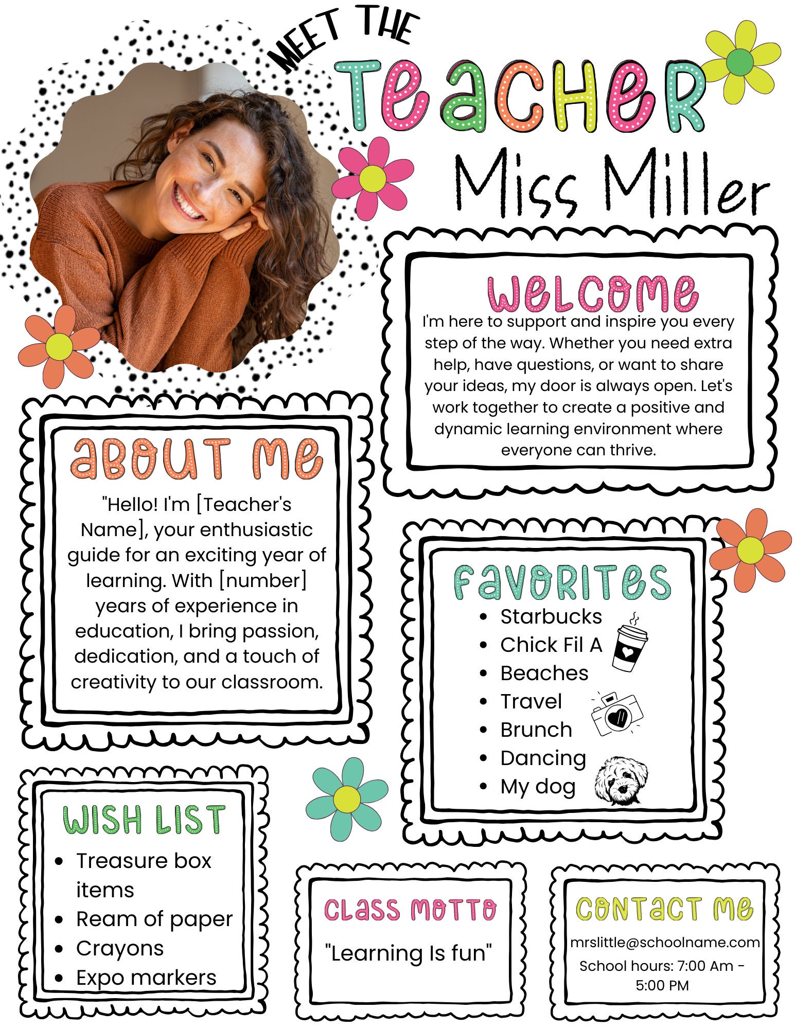 Meet the Teacher Template: Customizable Back to School Newsletter (PDF ...