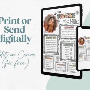 Meet the Teacher Template Back to School Flyer Teacher Introduction ...