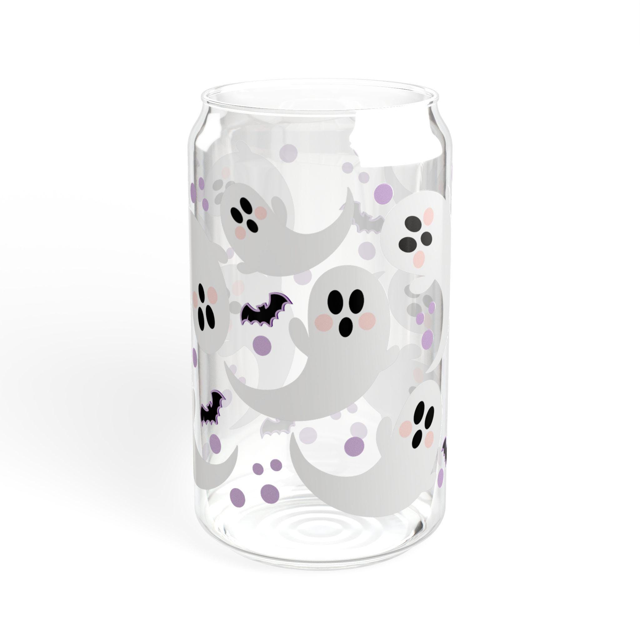 Ghost Glass Cup Halloween Iced Coffee Glass Ghost Glass Cup Trendy ...