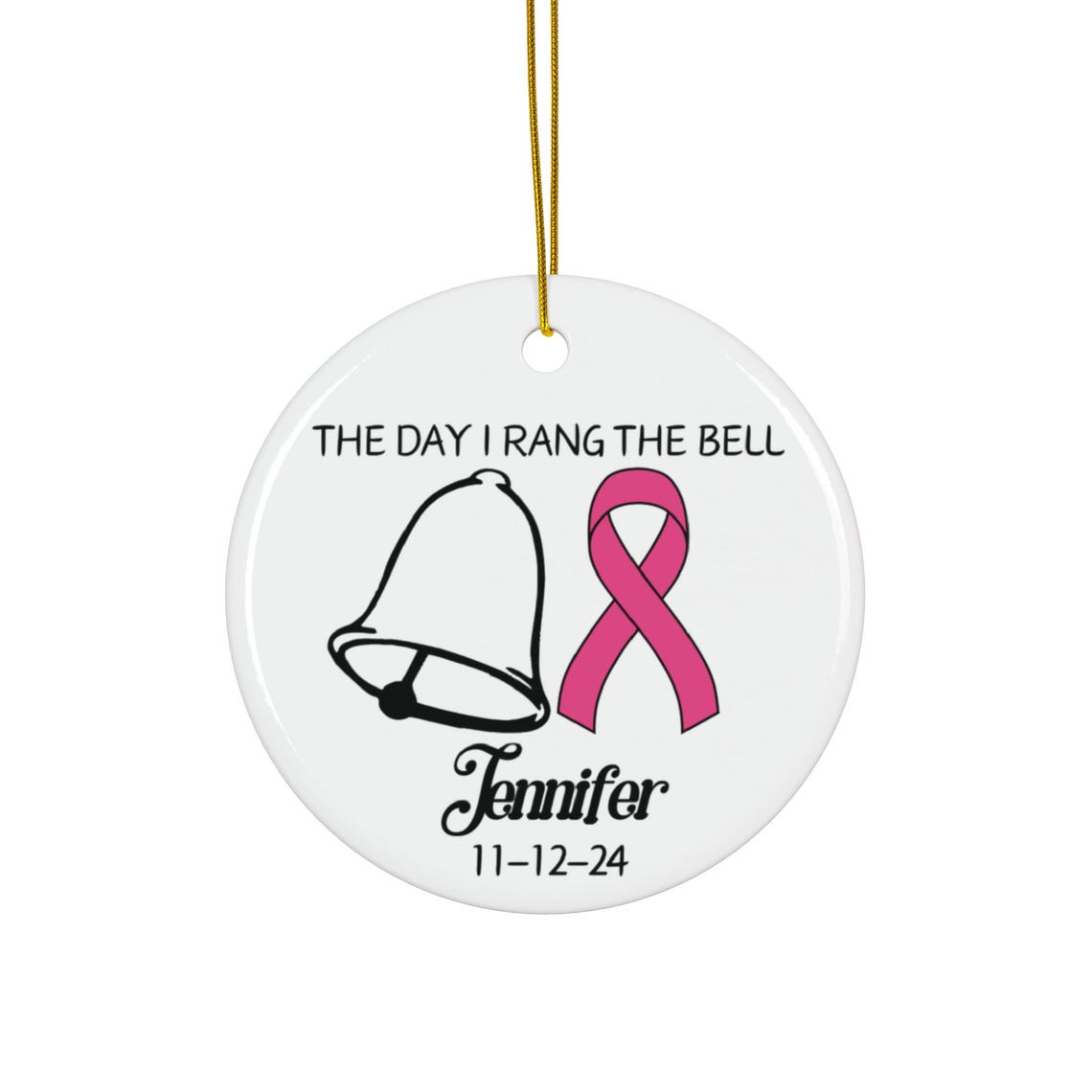 Personalized Cancer Survivor Ornament: Ring Bell, Cancer Ribbon ...