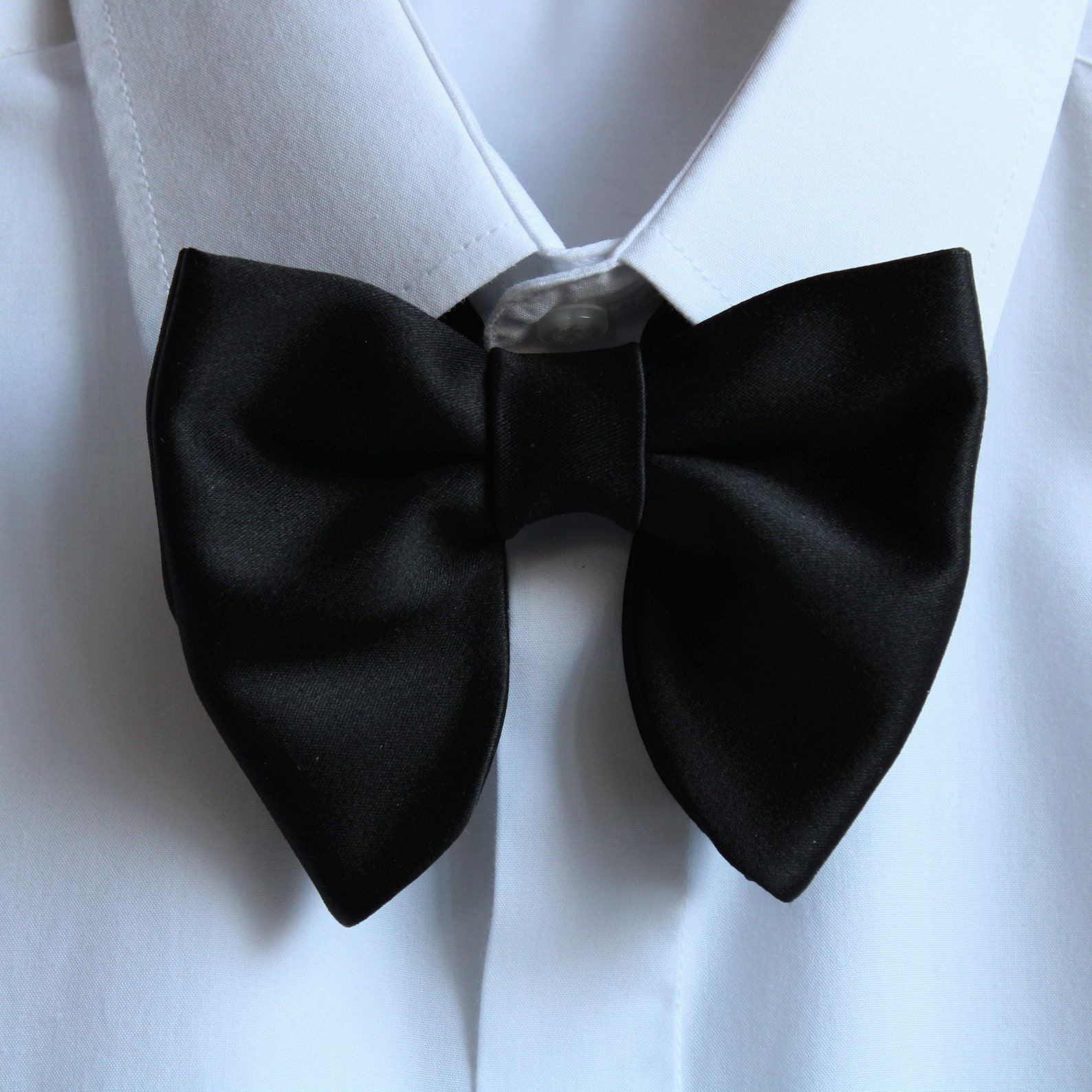 Black Oversized Butterfly Bow Tie / Black Satin Big Bow Tie / - Etsy