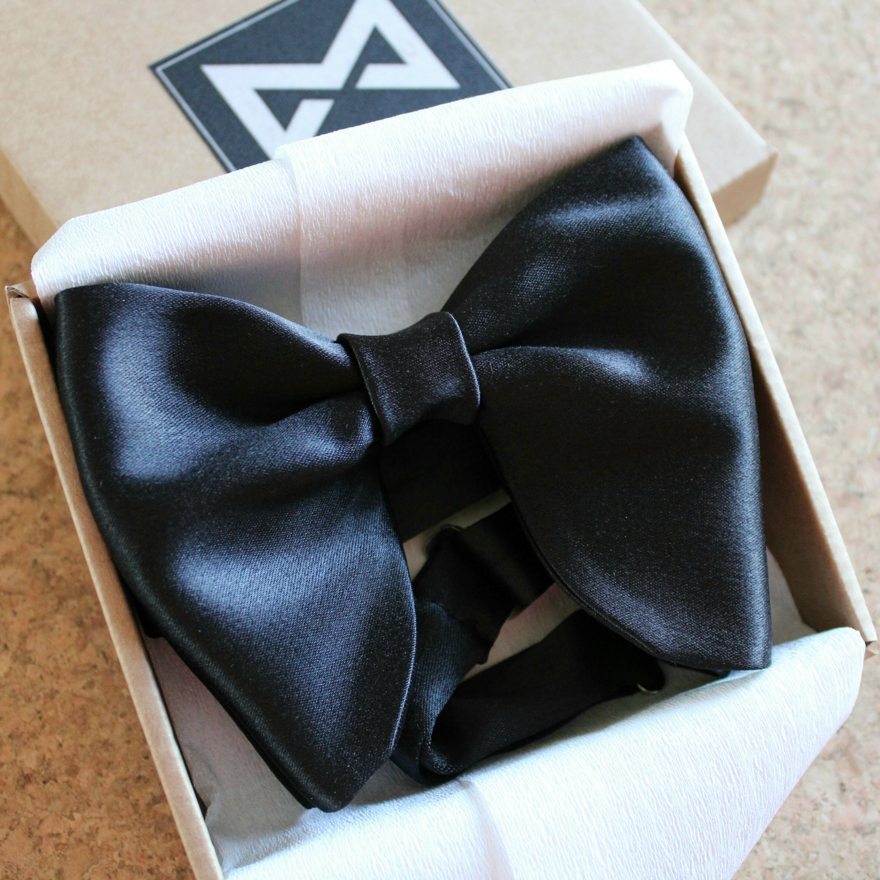 Black Oversized Butterfly Bow Tie / Black Satin Big Bow Tie / | Etsy