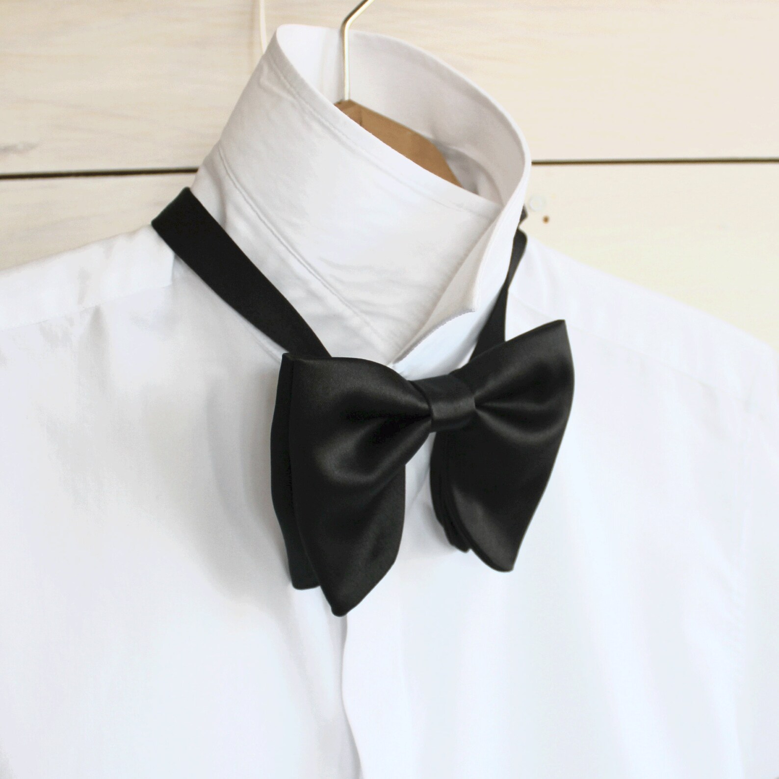 Black Oversized Butterfly Bow Tie / Black Satin Big Bow Tie / | Etsy