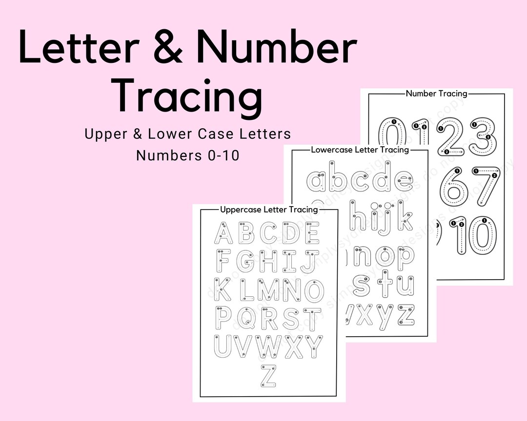 Traceable Letter & Number Worksheets *digital Download* Practice ...