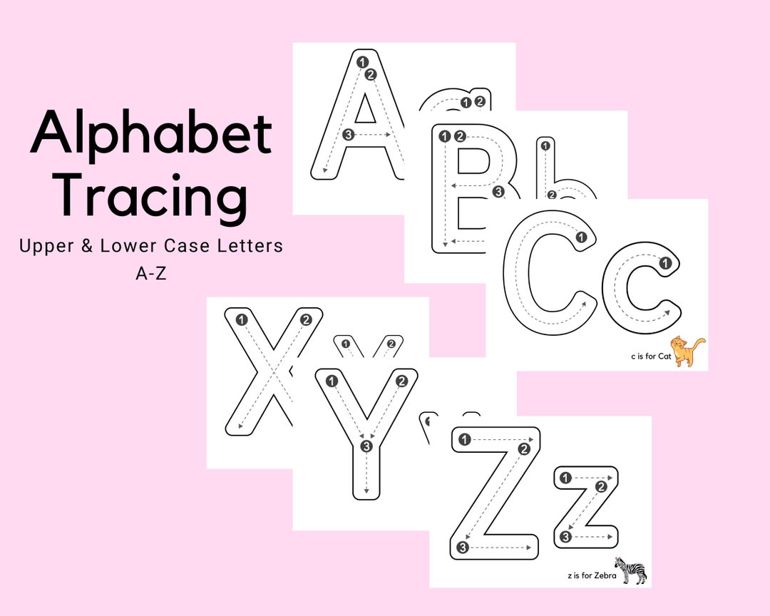 Traceable Letter Worksheets A-Z, Upper & Lower Case Letters *digital ...