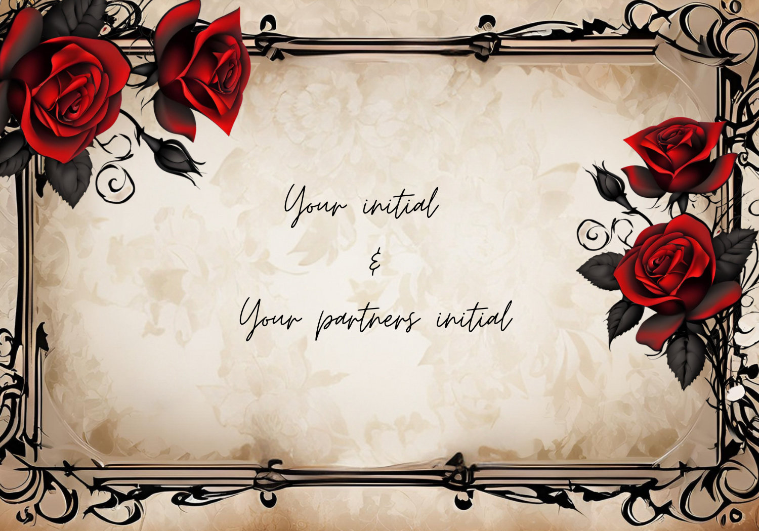 Gothic Vintage Red Rose Wedding Invitation Set, Formal Invite, Save the ...