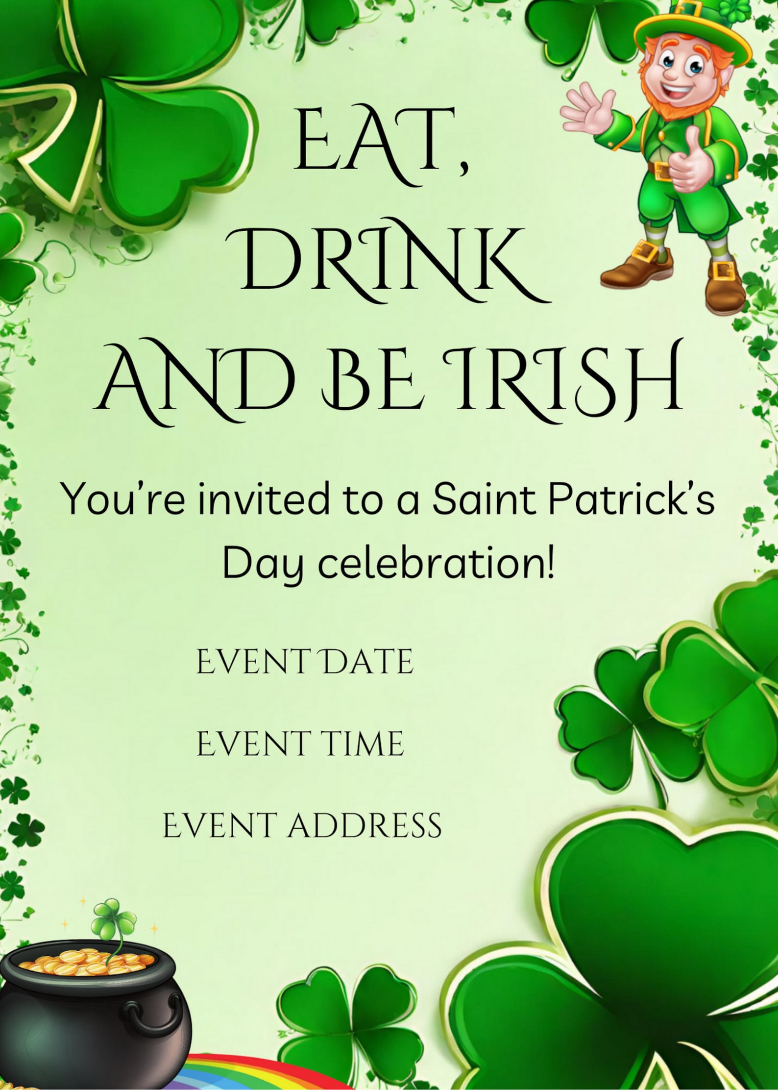 Saint Patrick's Day March Celebration Invitation - Etsy