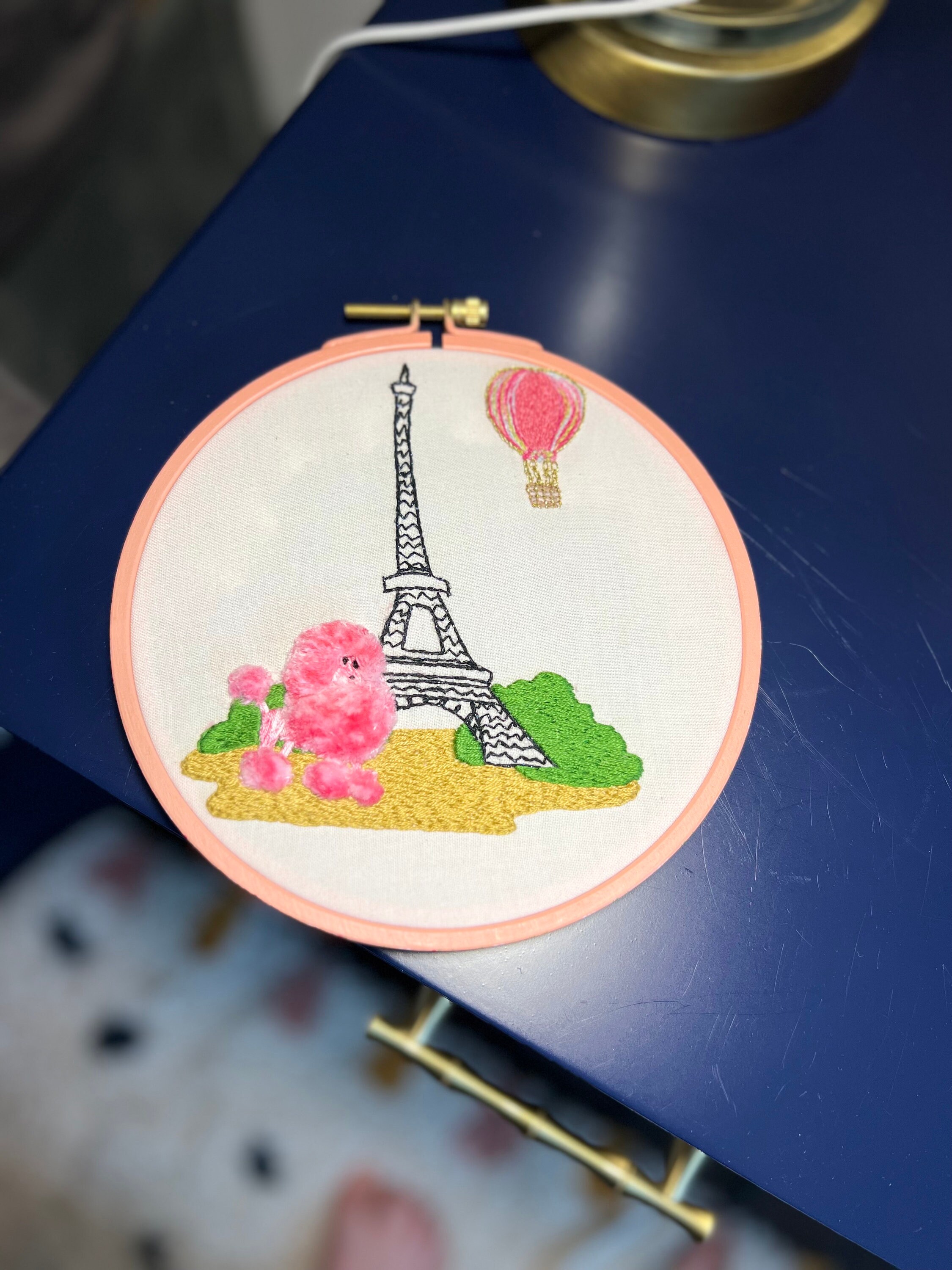Poodle in Paris Embroidery Pattern Intermediate Printable - Etsy