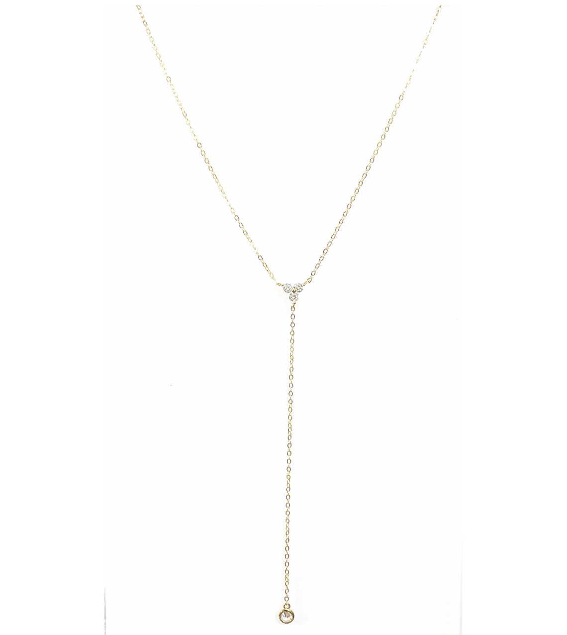 Crystal Drop Y Necklace (16k Gold or Silver Options) - Etsy