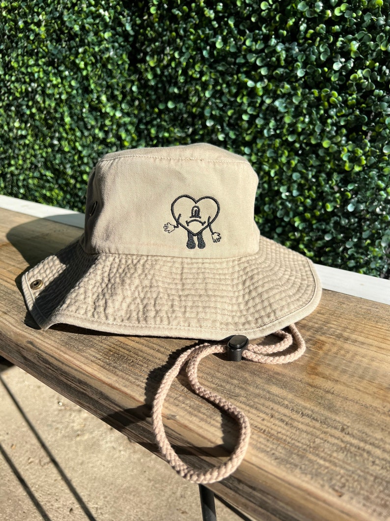Embroidered Sad Heart Bucket Hat - Etsy