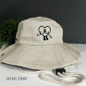 Embroidered Sad Heart Bucket Hat - Etsy