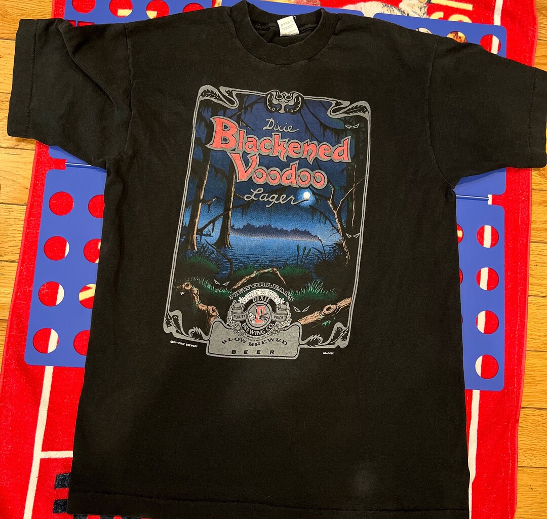 Vintage Dixie Blackened Voodoo Lager T-shirt New Orleans Brewery 1991 ...
