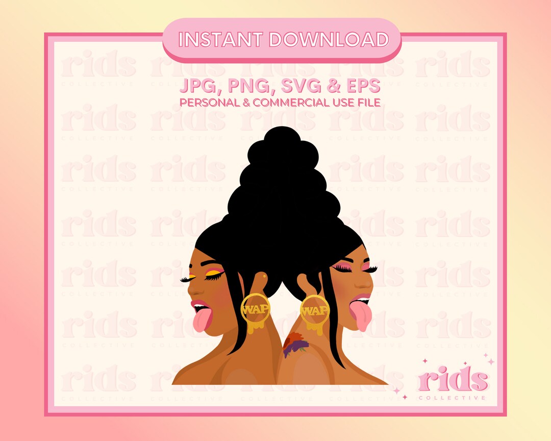 Cardi B Megan Thee Stallion Wap Cover Heart SVG PNG EPS Clip Art ...