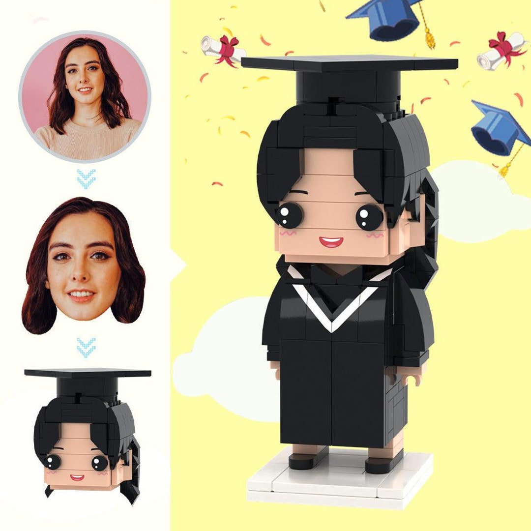Personalized Graduation Gift, Custom Head Brick Figure, Gift for Her ...