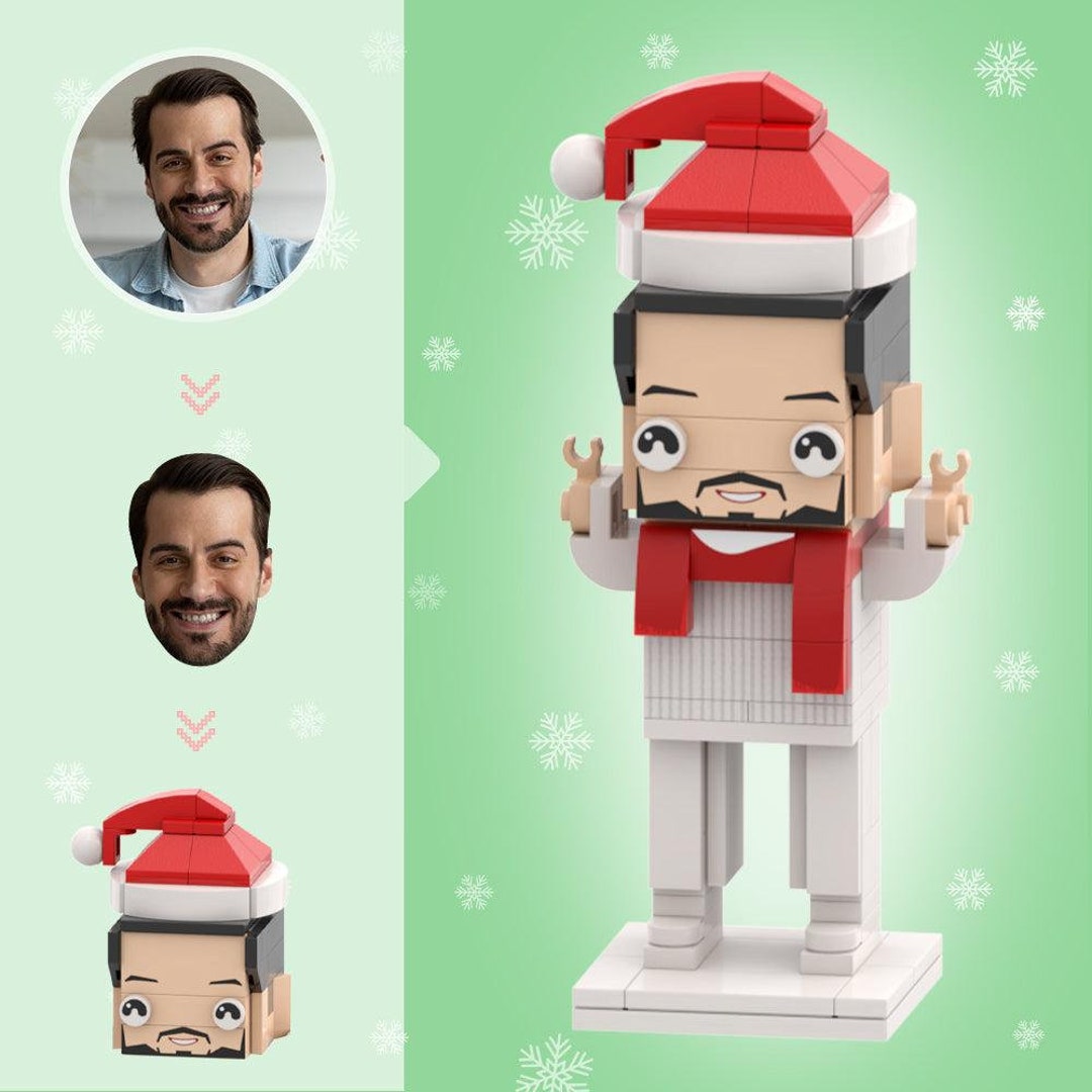 Christmas Gifts Custom Head Brick Figures, Personalized Christmas Brick ...