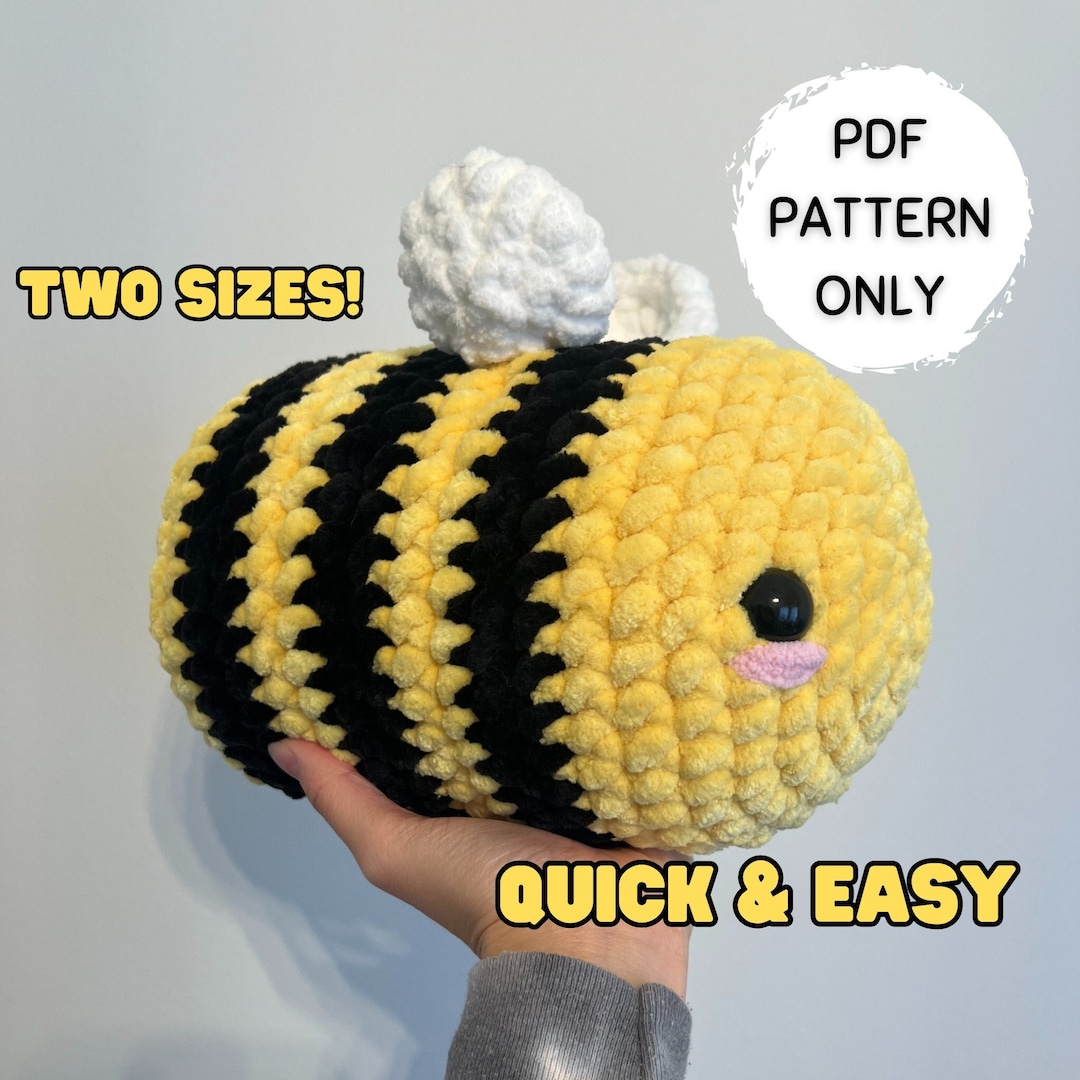 PATTERN Crochet Bee Plushie PDF Download Two Sizes Beginner - Etsy