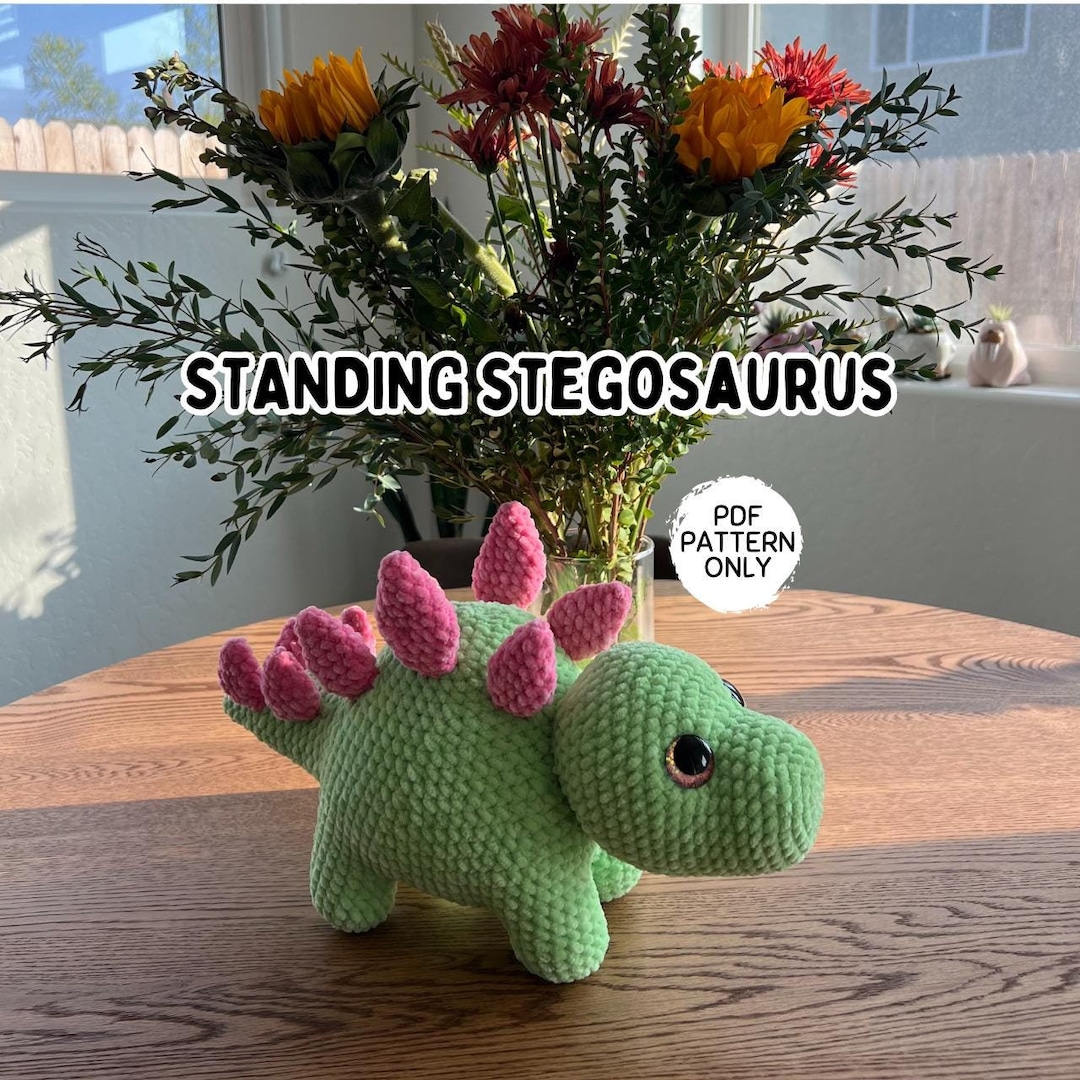 Stegosaurus Crochet Pattern Standing Dinosaur Pattern Amigurumi Cute ...
