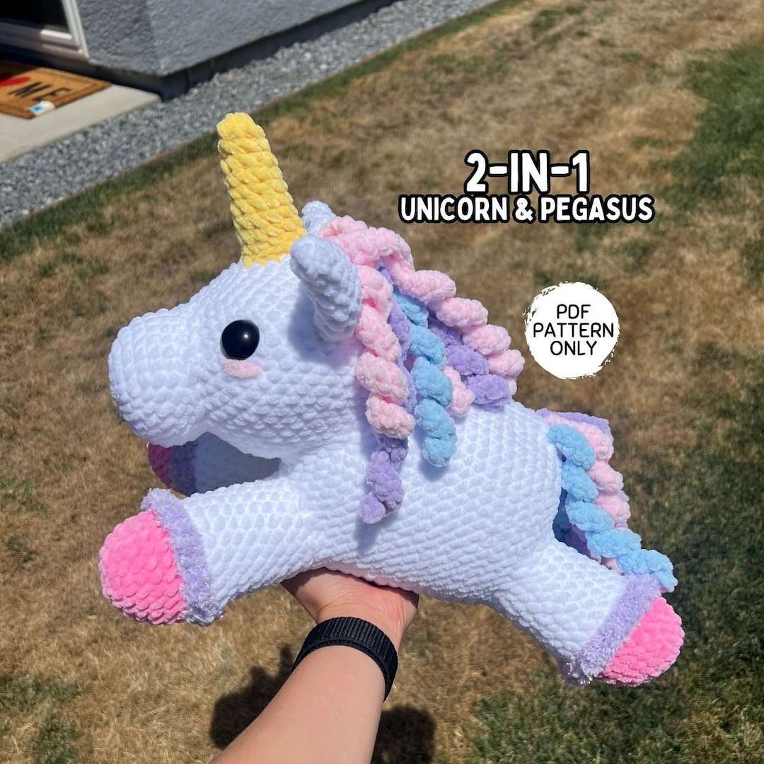 Crochet Unicorn Pattern Pegasus Jumbo Magical Horse Amigurumi PDF ...