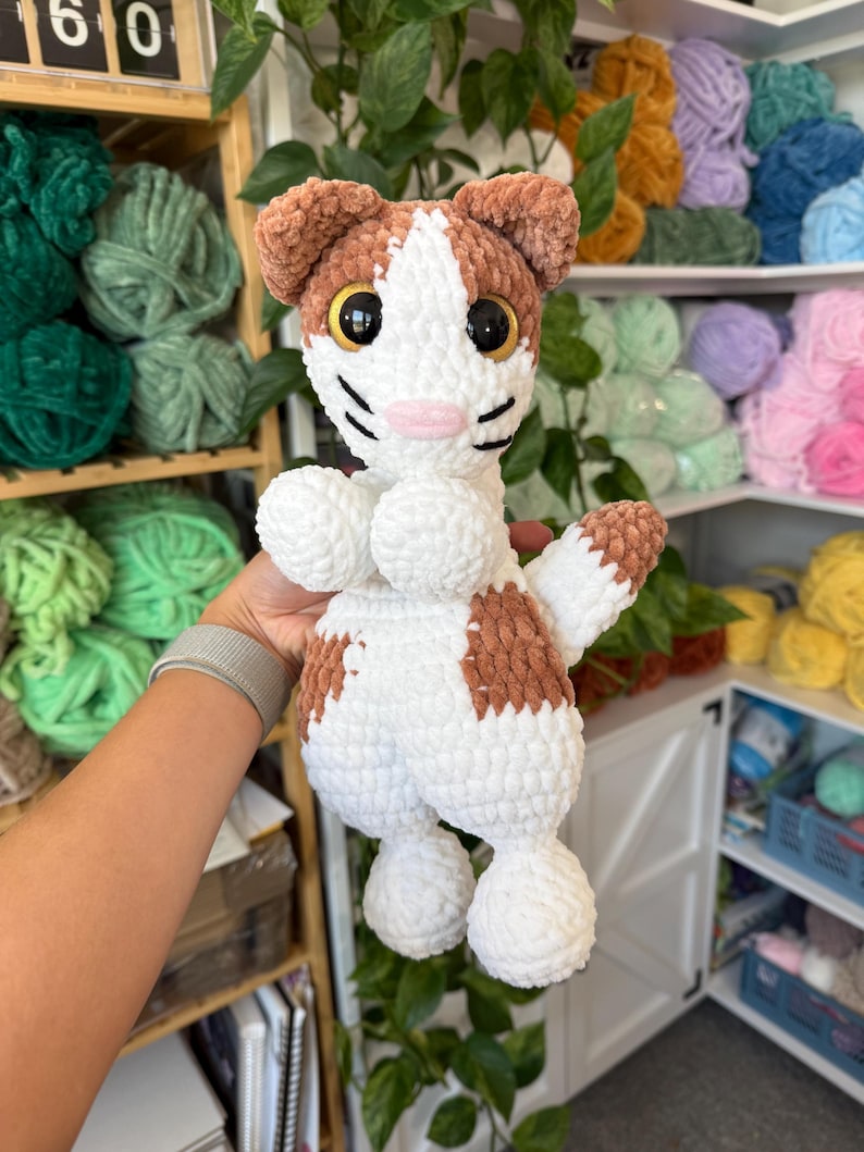 Crochet Cat Snuggler Pattern 3-in-1 Bundle Snuggler Lovey Calico Stripe ...