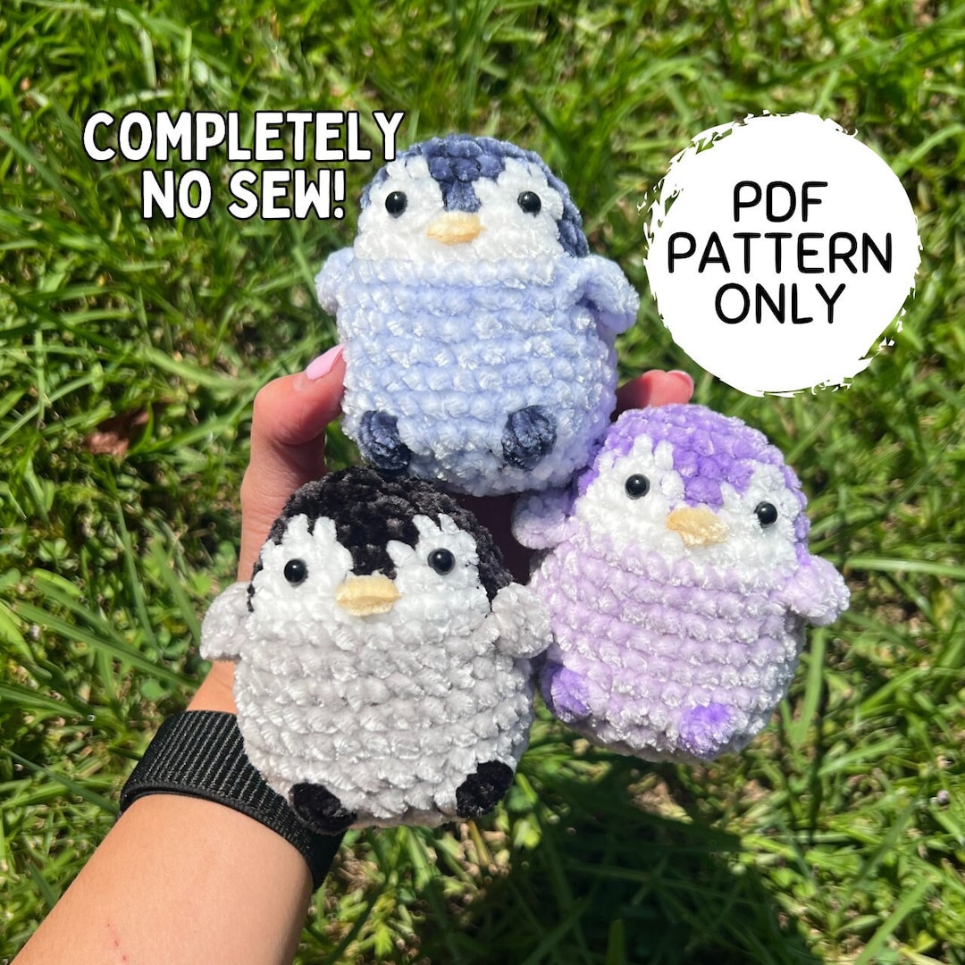 NO SEW Crochet Penguin Pattern PDF Download Mini Penguin Keychain Baby ...