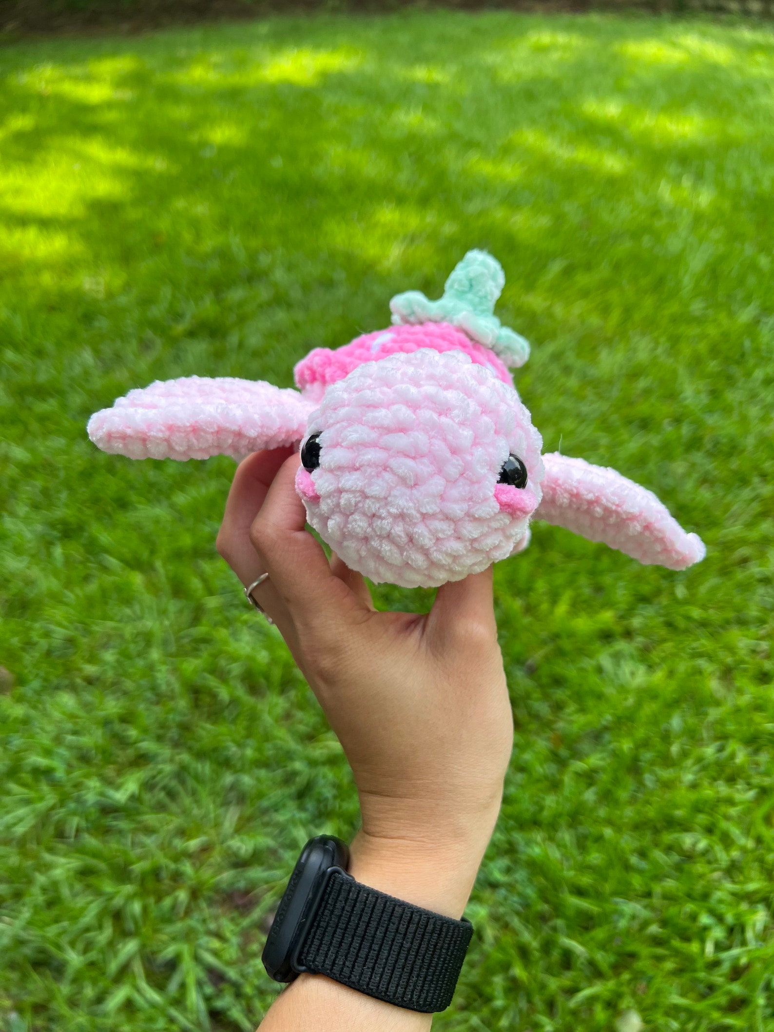 Crochet Mini Strawberry Turtle Pattern PDF Download Beginner Friendly ...