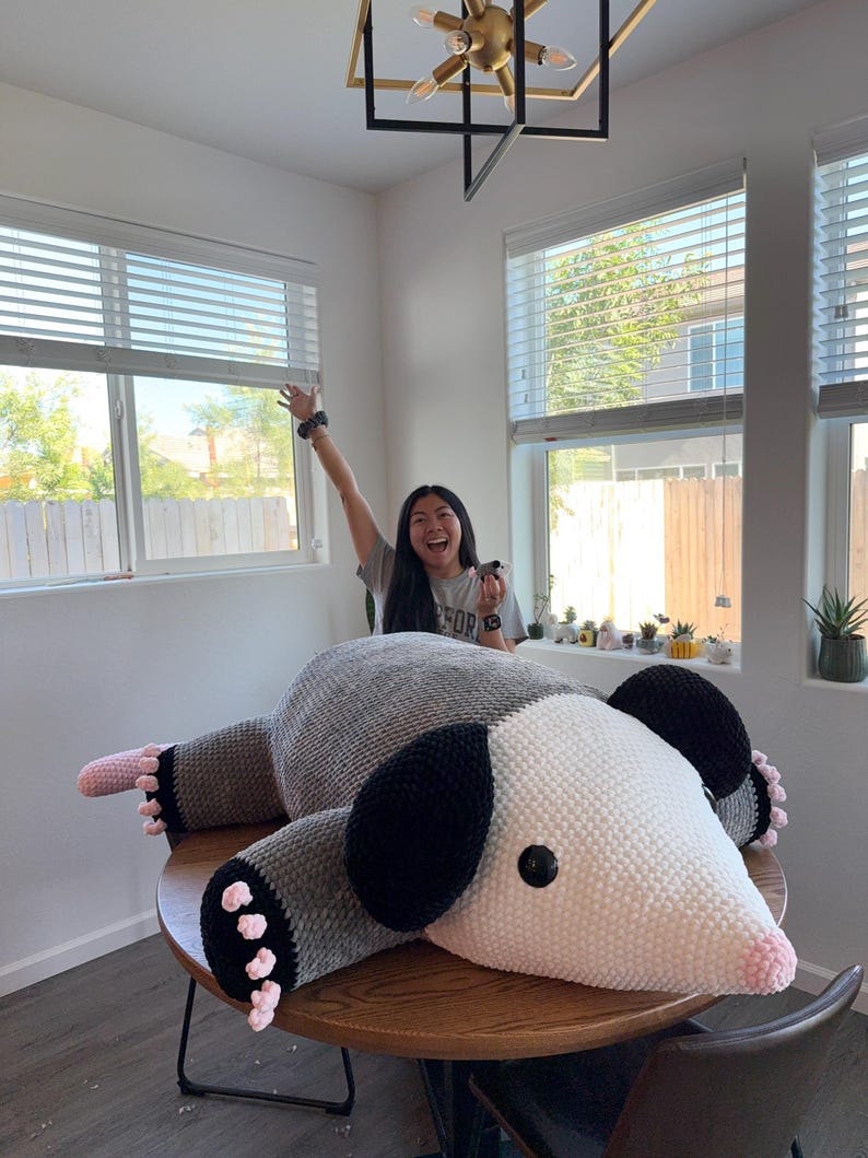 Crochet Jumbo Opossum Pattern PDF Download Extra Large Jumbo King Size ...