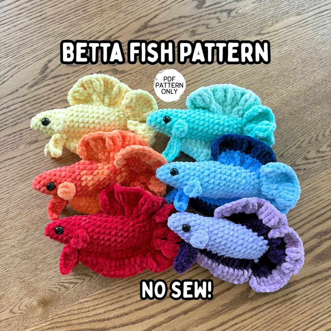 Crochet Betta Fish Pattern NO SEW Fish Pet Goldfish Download Amigurumi ...