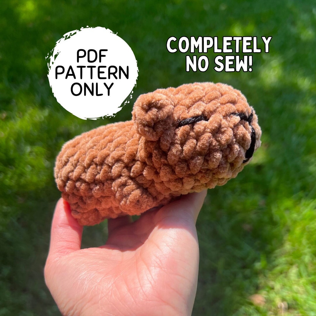 Crochet Capybara Pattern NO SEW PDF Download Mini Capybara Keychain ...