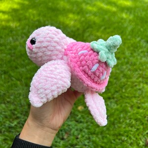 Crochet Mini Strawberry Turtle Pattern PDF Download Beginner Friendly ...