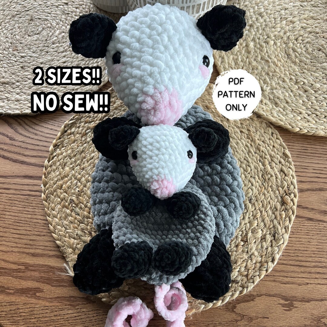Crochet Opossum Snuggler Pattern NO SEW, 2 Sizes Included, Download ...