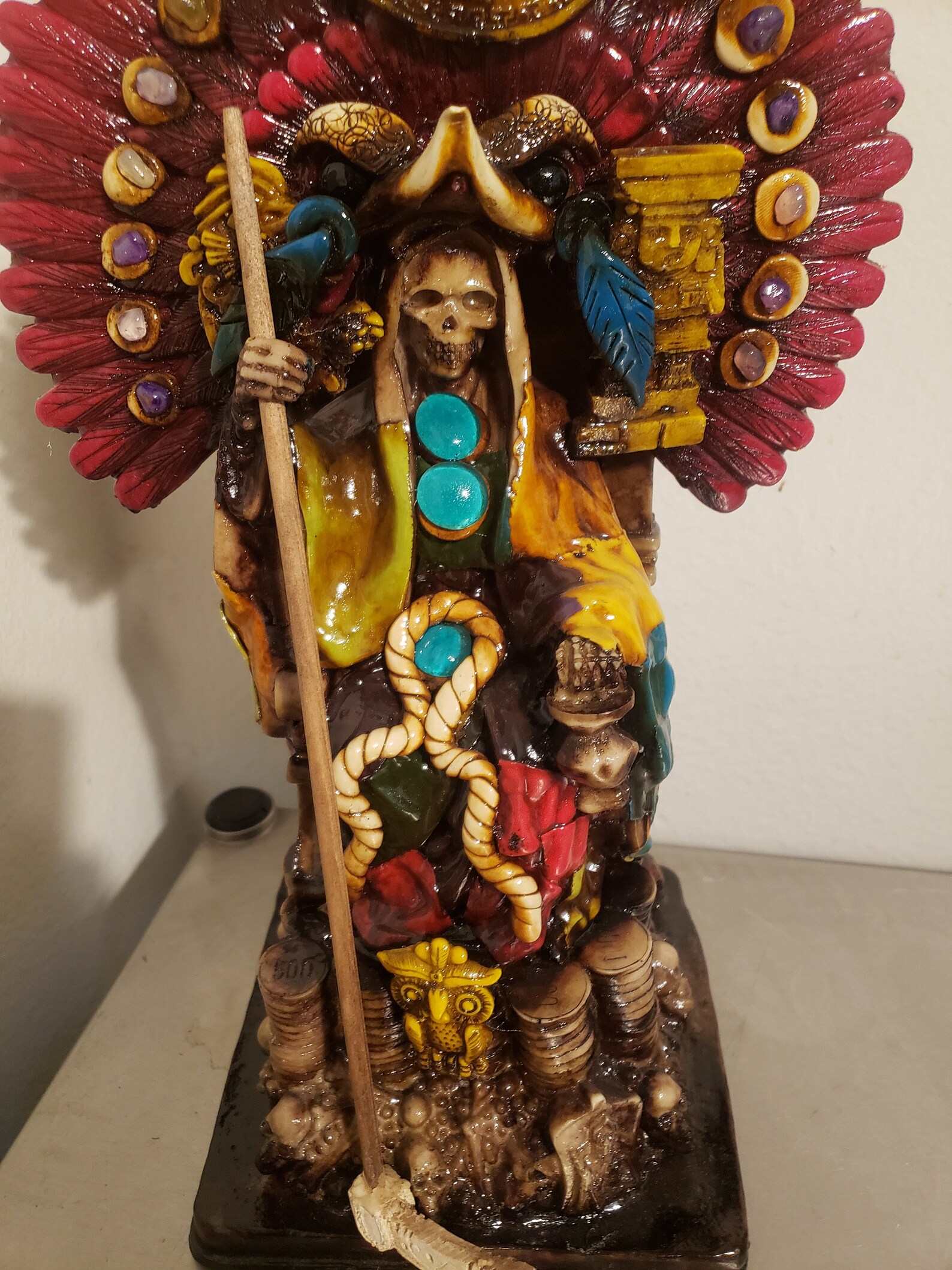 Estatua azteca de la Santa Muerte 15 pulgadas importada de | Etsy