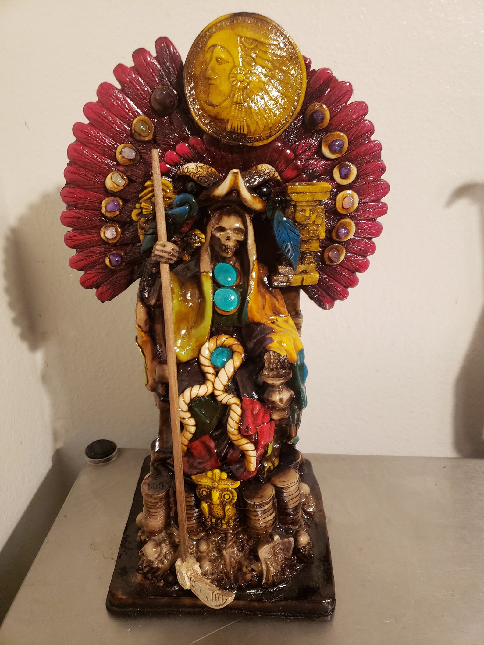 Santa muerte aztec statue 15 inches imported from mexico | Etsy