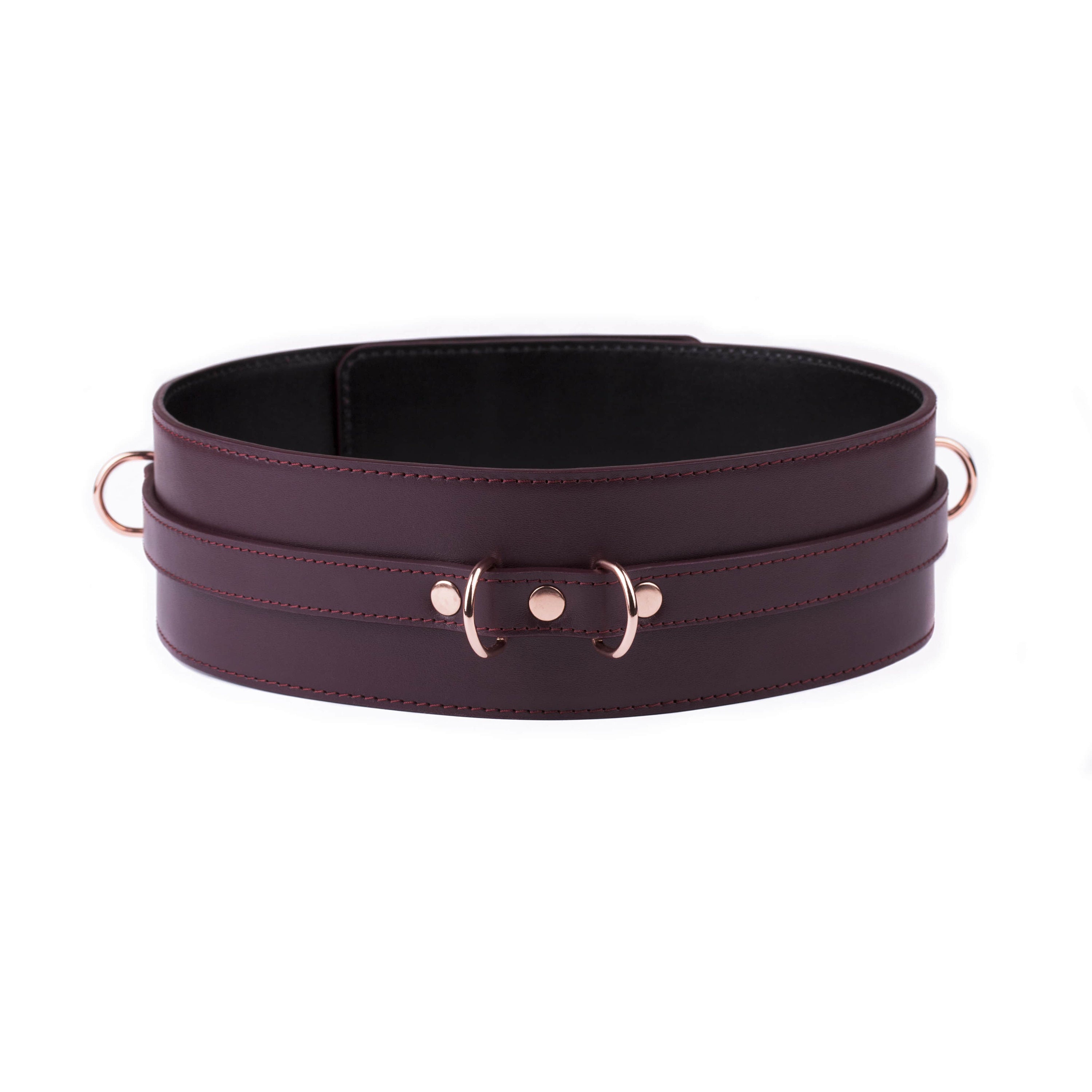 Custom Bordo Leather Lingerie Set : Belt, Cuff for Thigh, Garters(pair ...