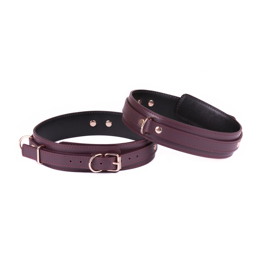 Handmade Bordo Custom Leather Thigh Leg Cuffs for Women Sub (792 Color ...