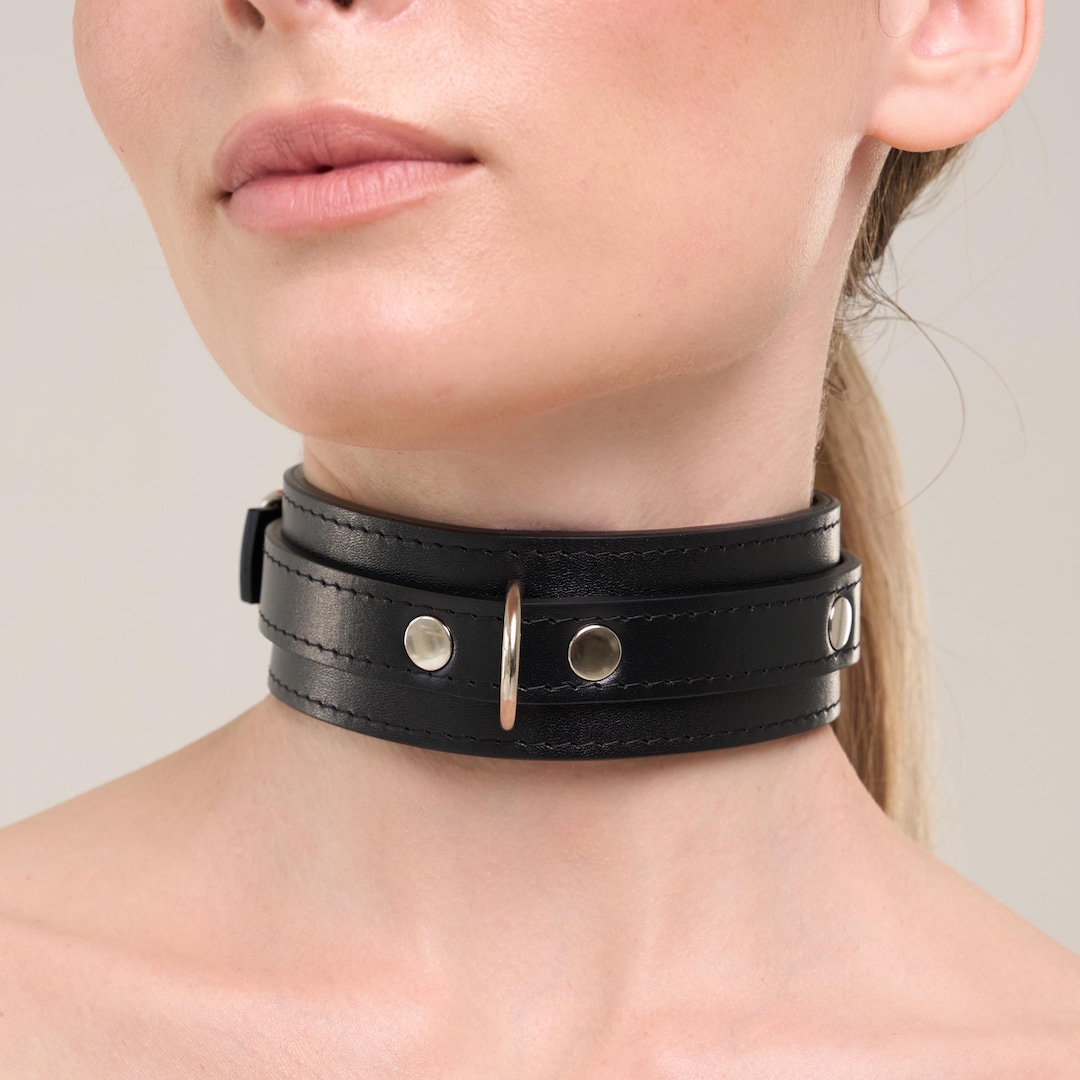 Handmade Custom Premium Leather Choker Collar With Silver High-quality ...